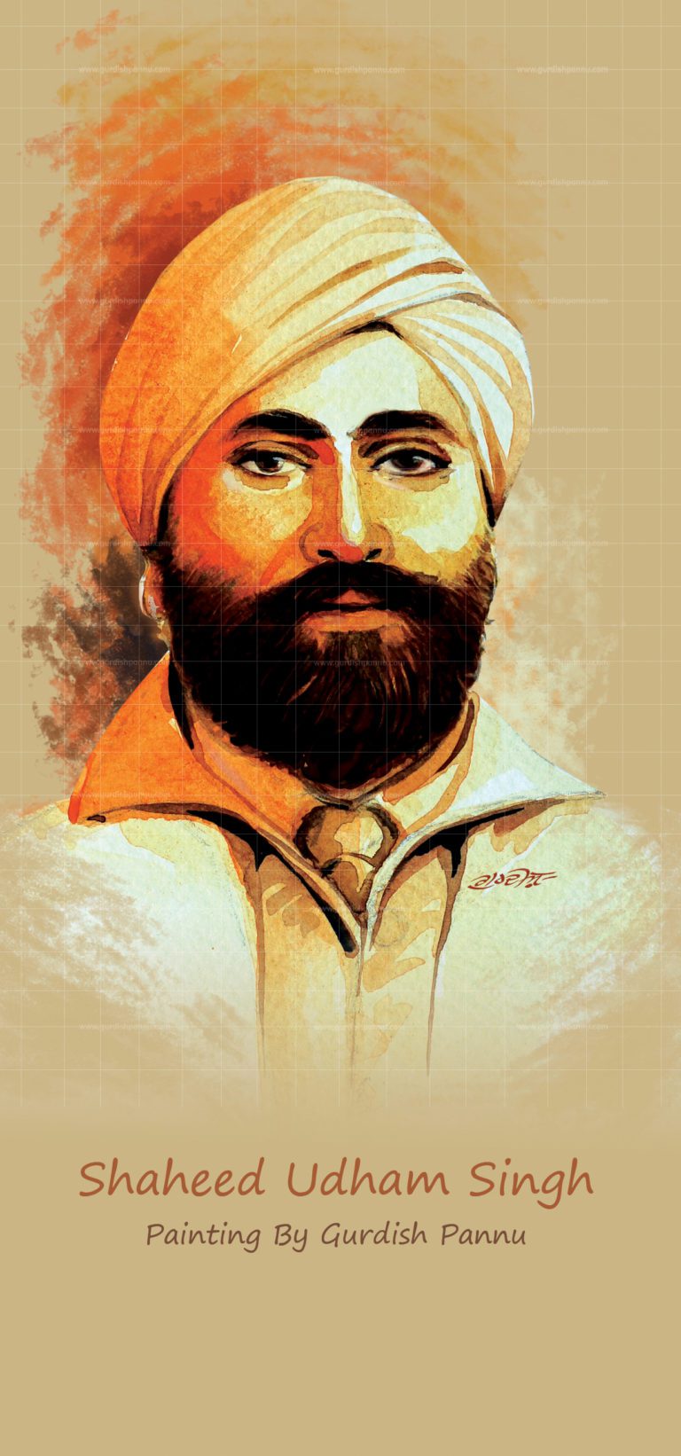 Shaheed Udham Singh - Grab Original Handmade watercolor Art Online!!!